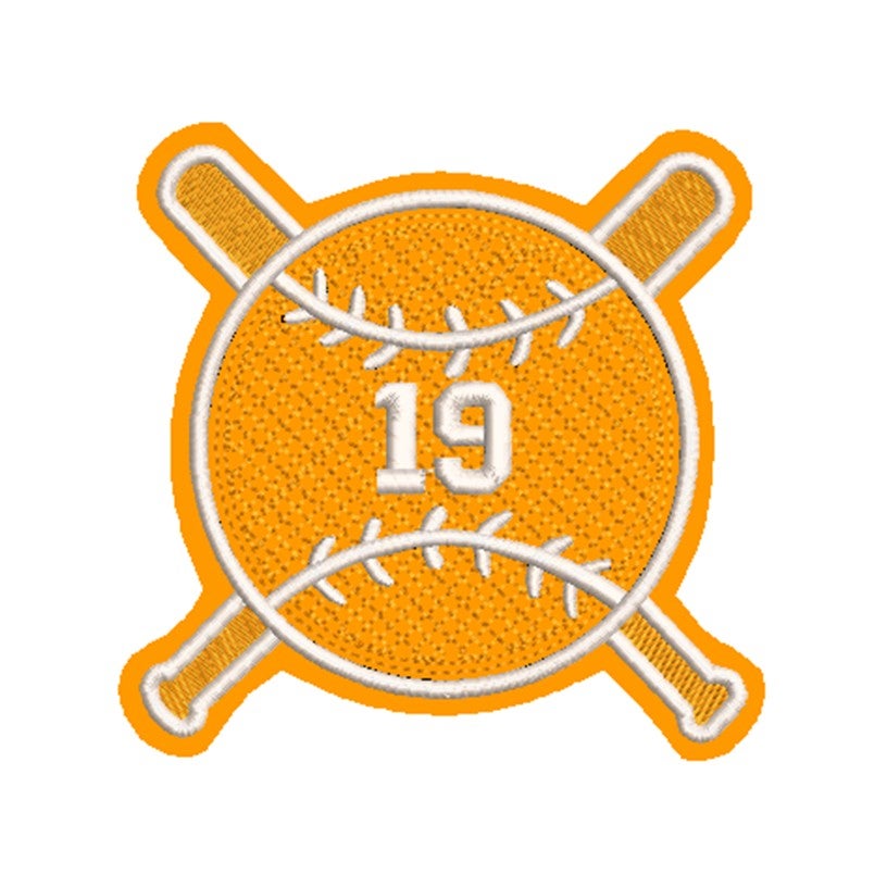 Baseball with Bats Chenille Patch | Varsity Jackets and Patches